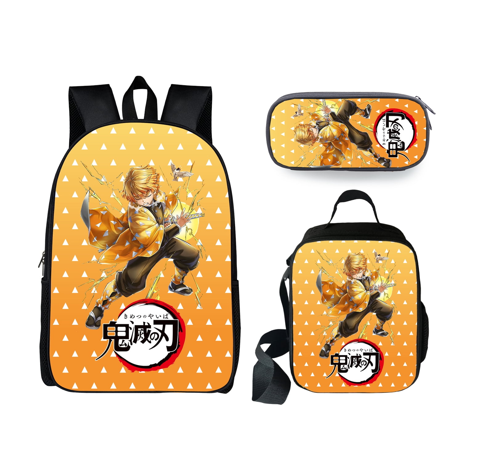 3PCS Unisex Demon Slayer Backpack 3d Printing Bag Anime Casual Daypack ...