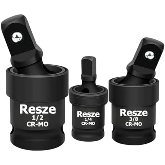 3PCS Universal Joint Swivel Socket Adapter Set (1/4", 3/8", 1/2"), 360 ...