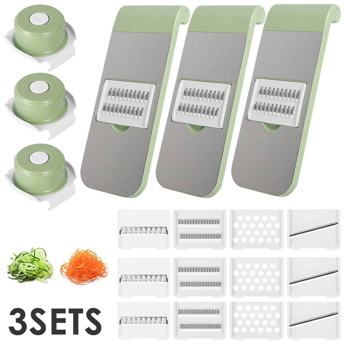 3SET Vegetable Cutter,Mandoline Slicer Adjustable Vegetable Chopper ...