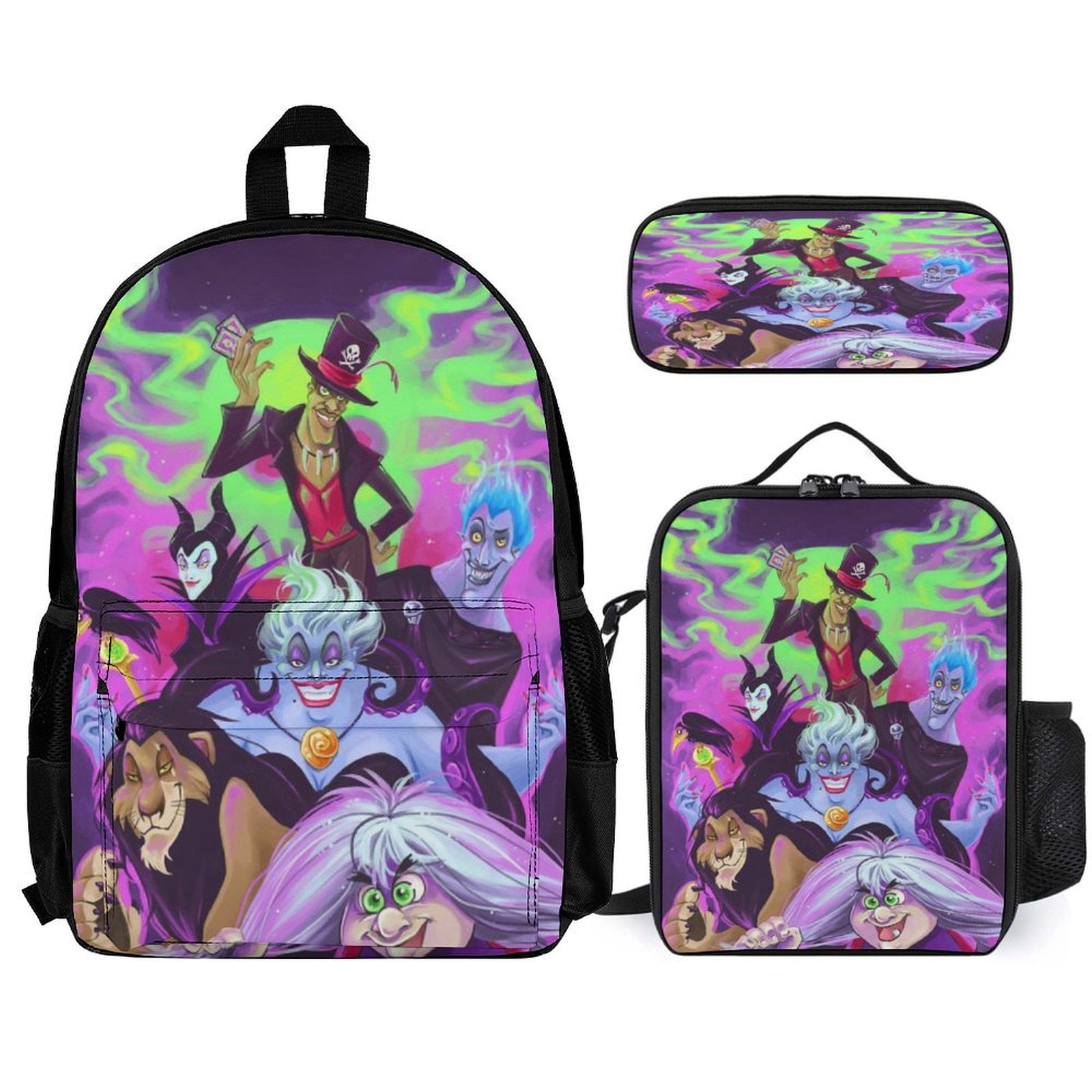 3PCS Vill-ain Bad Witche Backpacks Set Backpack with Lunch Box Pencil ...