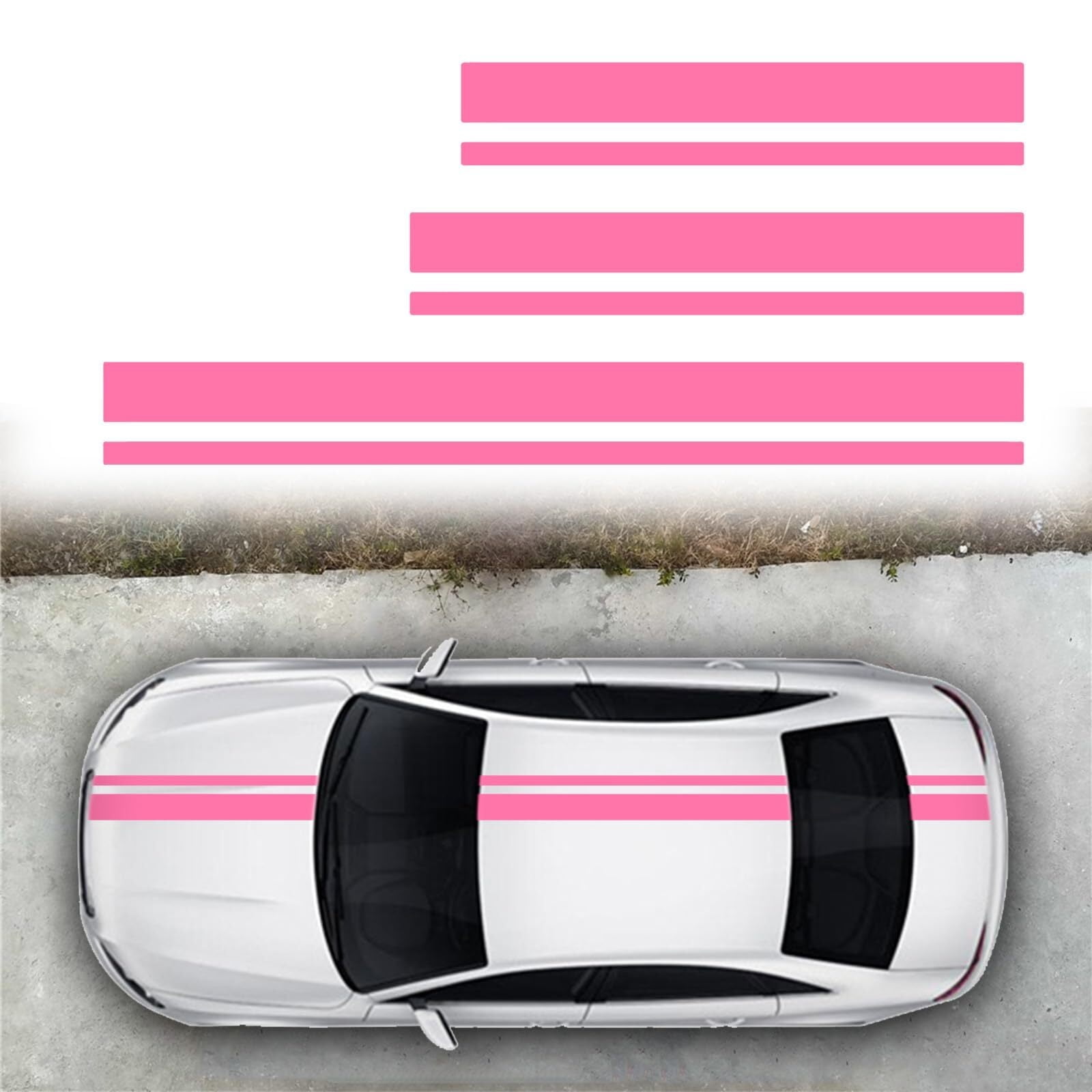 3PCS Vinyl Car Side Sticker Long Stripe Graphic Auto Hood Tailgate Body ...