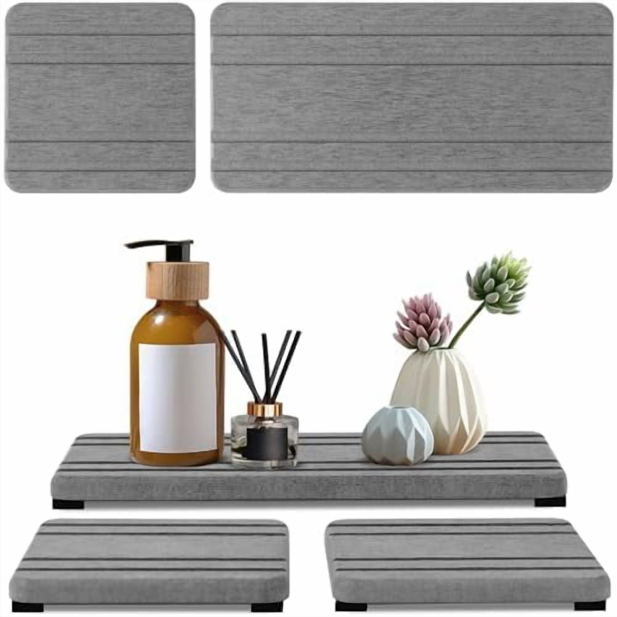 3PCS Water Absorbing Stone Tray, DryingNeat Diatomite Stone Sink Tray ...