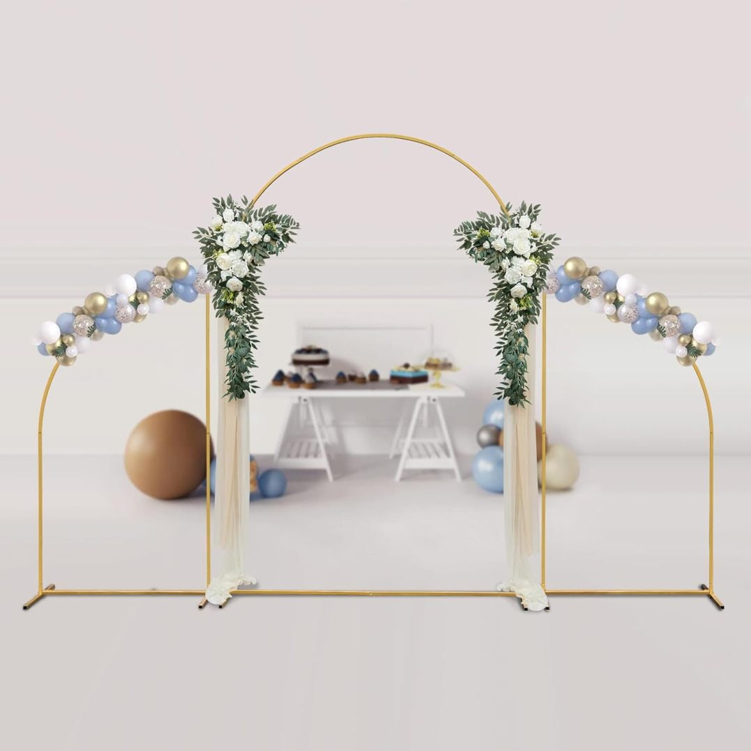 3PCS Wedding Arch Stand, Fan Shape Backdrop Stand Balloon Backdrop Rack ...