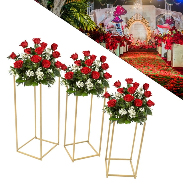 3PCS Wedding Party Stand Flower Display Pedestal Stand Riser Stable ...