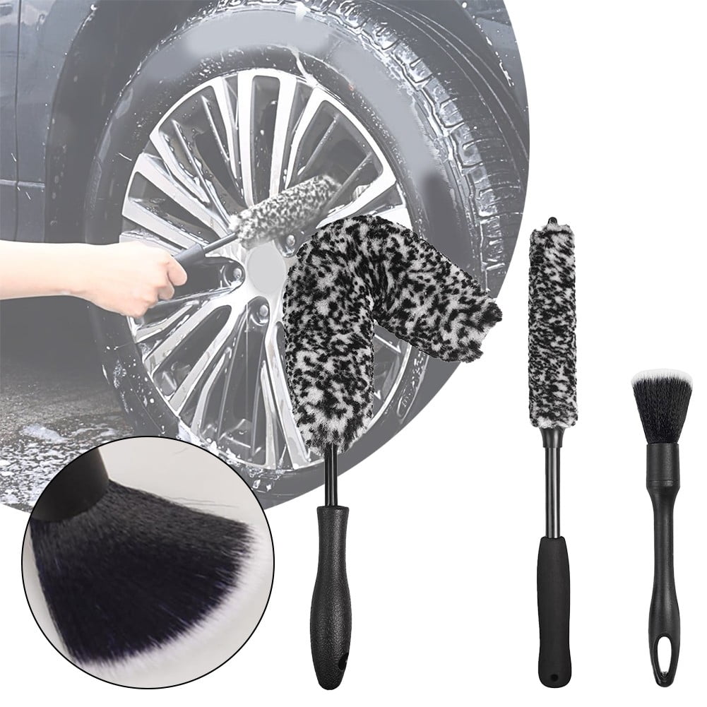 3PCS Wheel Brush Kit for Cleaning Wheels and Tires, Car Detailing ...