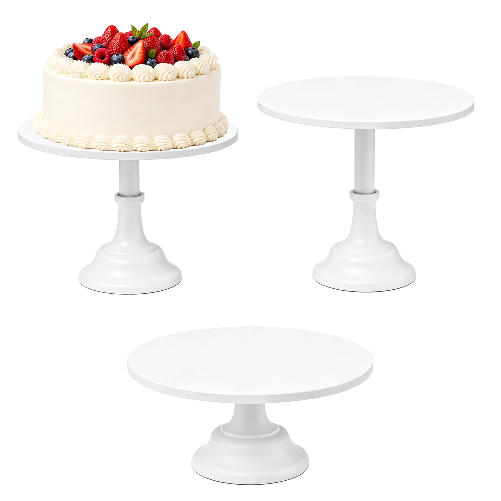3PCS White Cake Stands, 8" 10" 12" Tiered Cupcake Display Holders ...