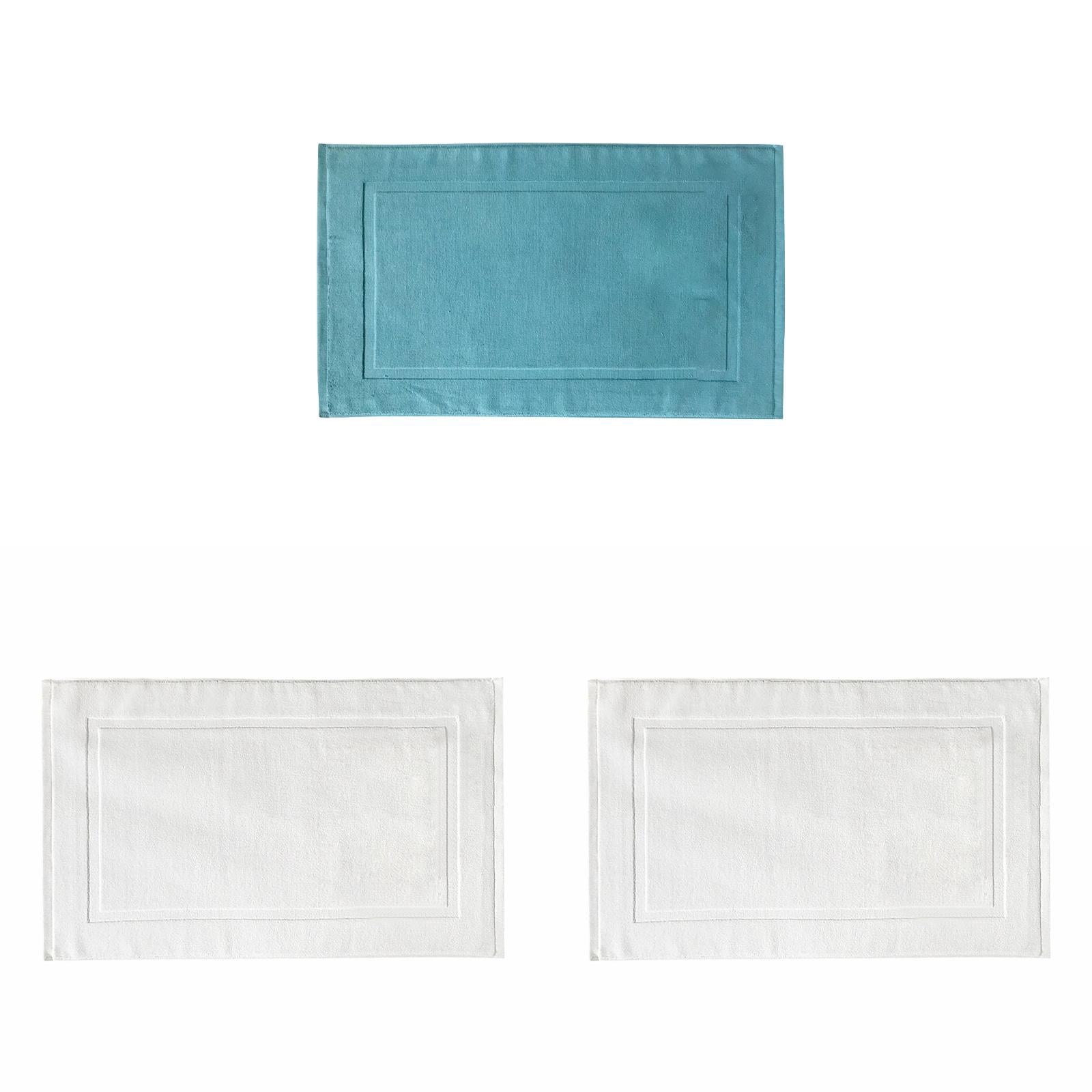 3PCS White Cotton Classic Rug Bath Mats Absorbent Cotton Hotel Spa ...