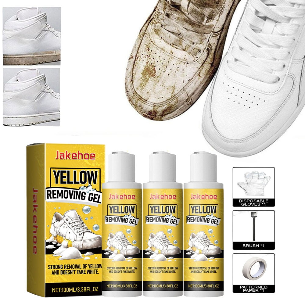 3PCS White Shoe Cleaner Kit Whitening Cleaning Gel Oxidation Removes ...