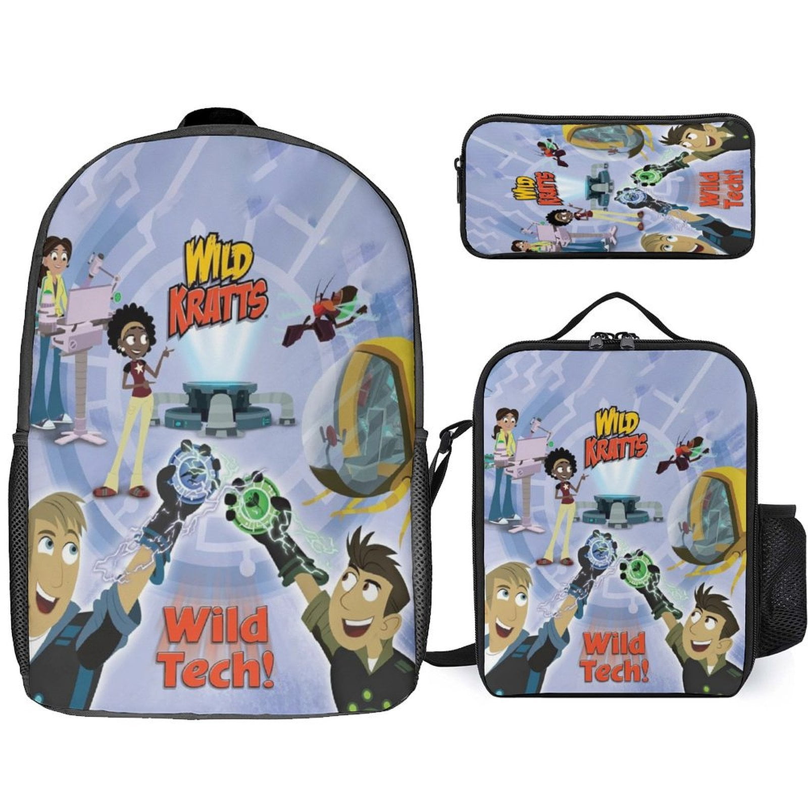 3PCS Wild Animal Kra-,tt2 Backpack Set Large Capacity Bookpacks With ...