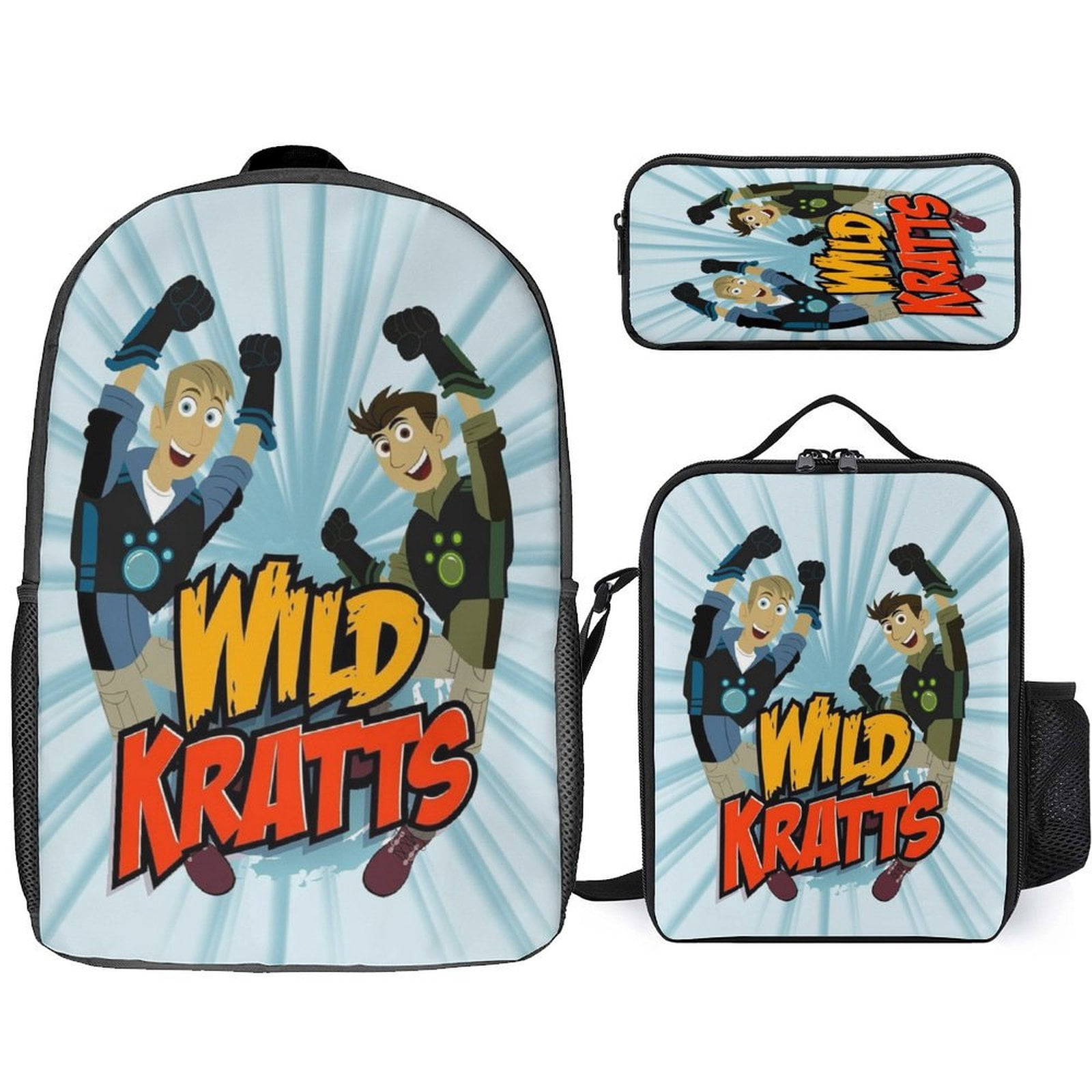 3PCS Wild Animal Kra-,tt2 Backpack Set Large Capacity Bookpacks With ...