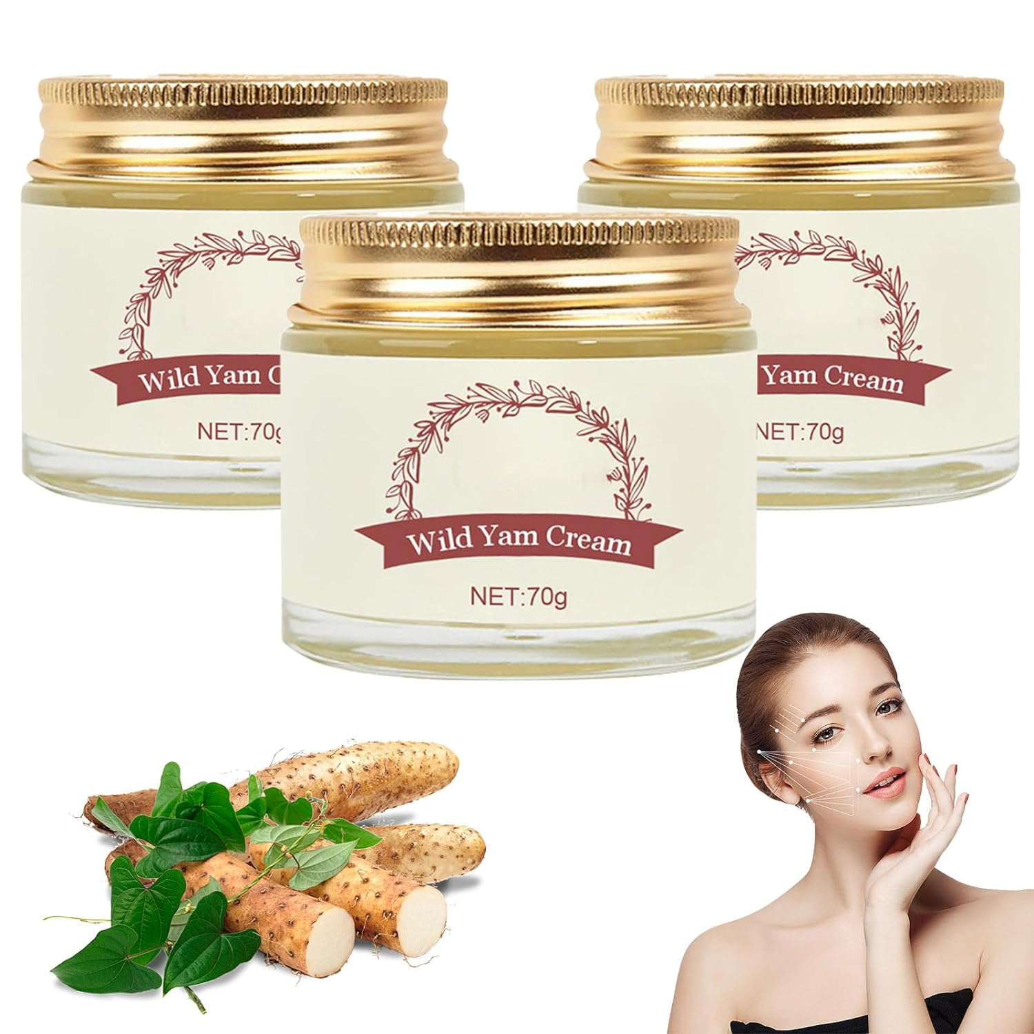 3pcs Wild Yam Cream Enriched Anna‘s Wild Yam Cream Organic Barbara O