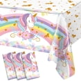 3PCS Winter Snowflake Tablecloth Set, Disposable Rectangular PE Table ...