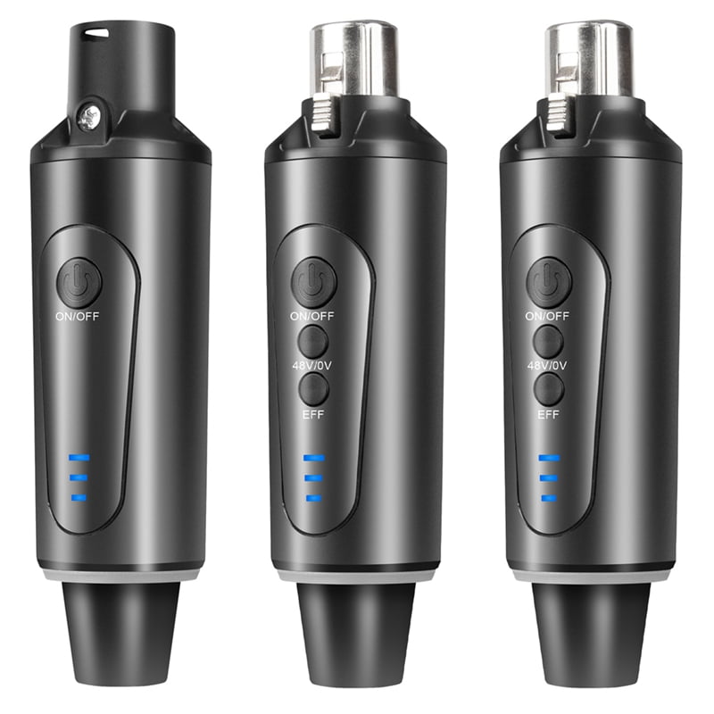 3PCS Wireless Microphone System XLR Microphone Converter Adapter 2.4GHz ...