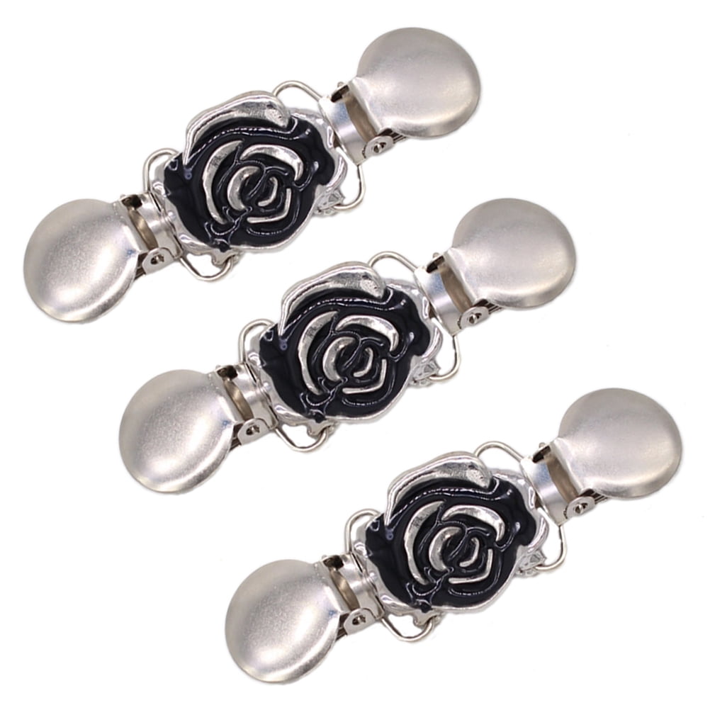3PCS Women Clothing Clips Flower Shape Beach Elements Shawl Clips T ...
