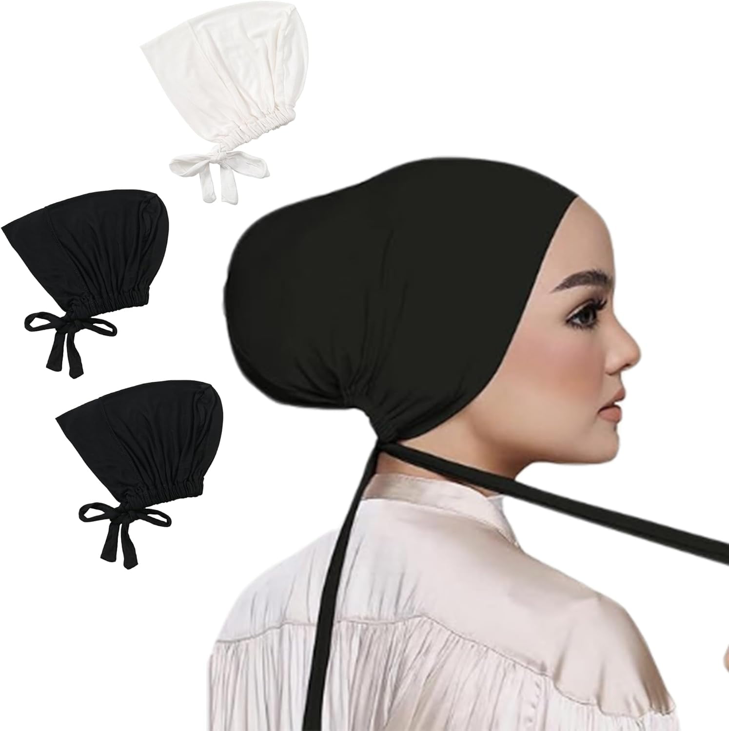 3PCS Women Under Hijab Cap Stretchy: Muslim Hijab Undercap Non Slip ...