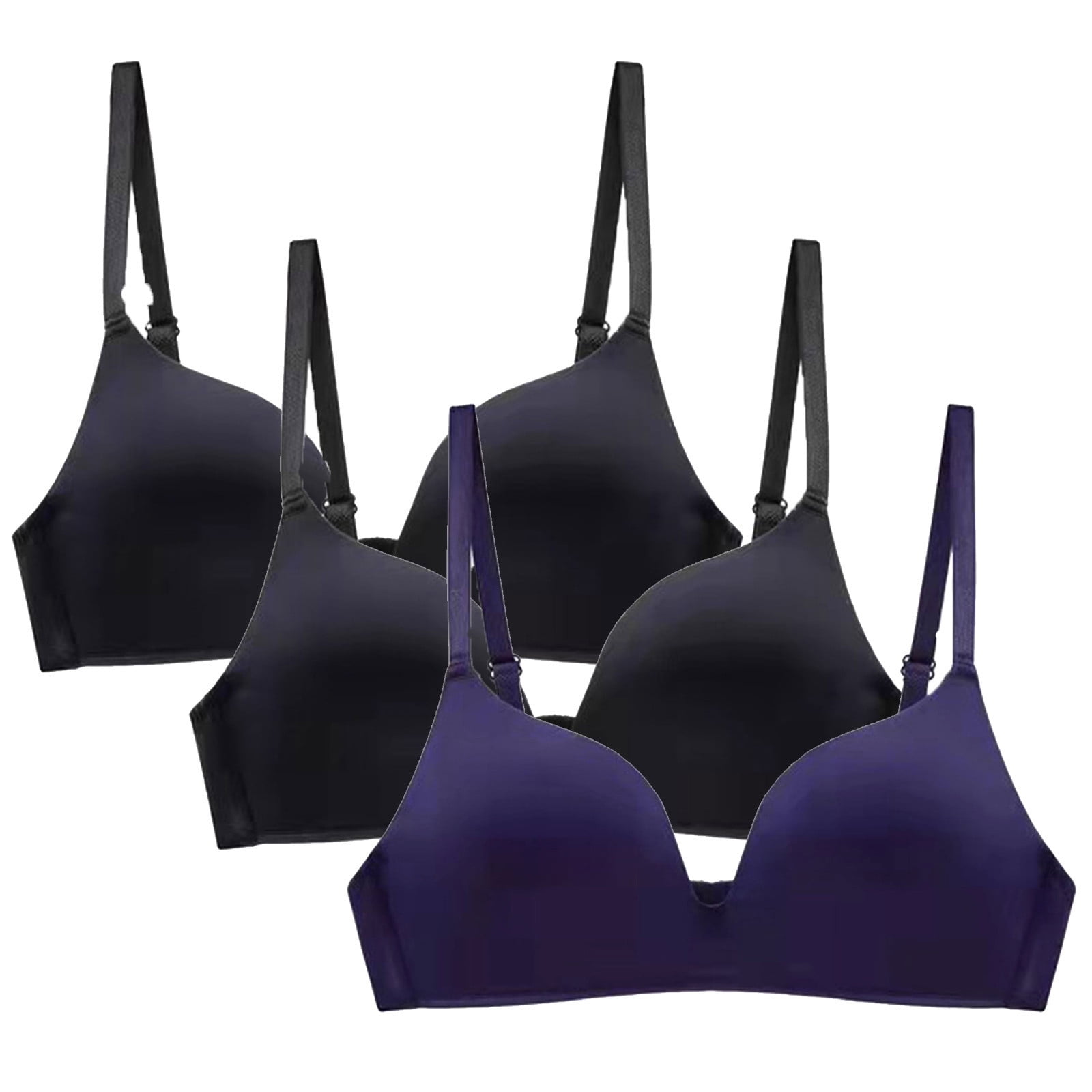 3PCS Women's Bra Underwear, Soft Seamless, Everyday Small Cup ...