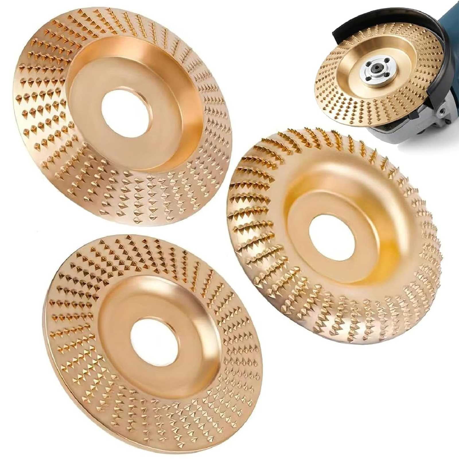 3PCS Wood Carving Disc Set, Angle Grinder Attachments Wood Grinding ...