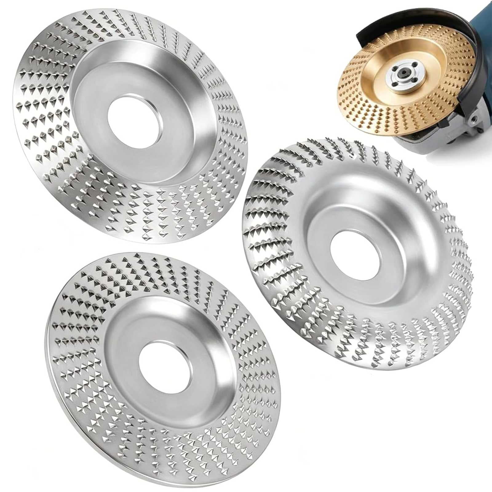 3PCS Wood Carving Disc Set, Angle Grinder Attachments Wood Grinding ...
