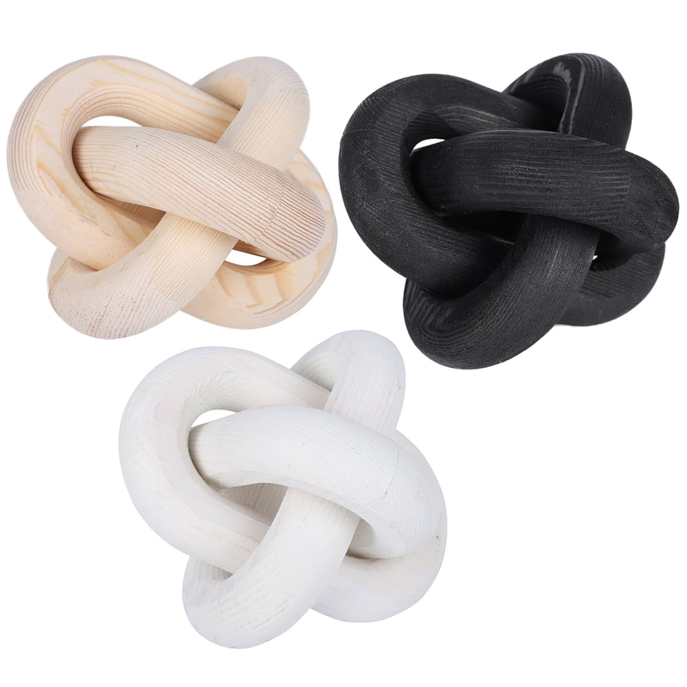 3PCS Wood Chain Link Decor 3-Link,4.3 Inch Dia Wood Knot Decor,Hand ...