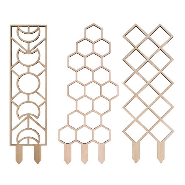 3PCS Wooden Honeycomb Plant Climbing Stand Lattice Climbing Plant Stand ...