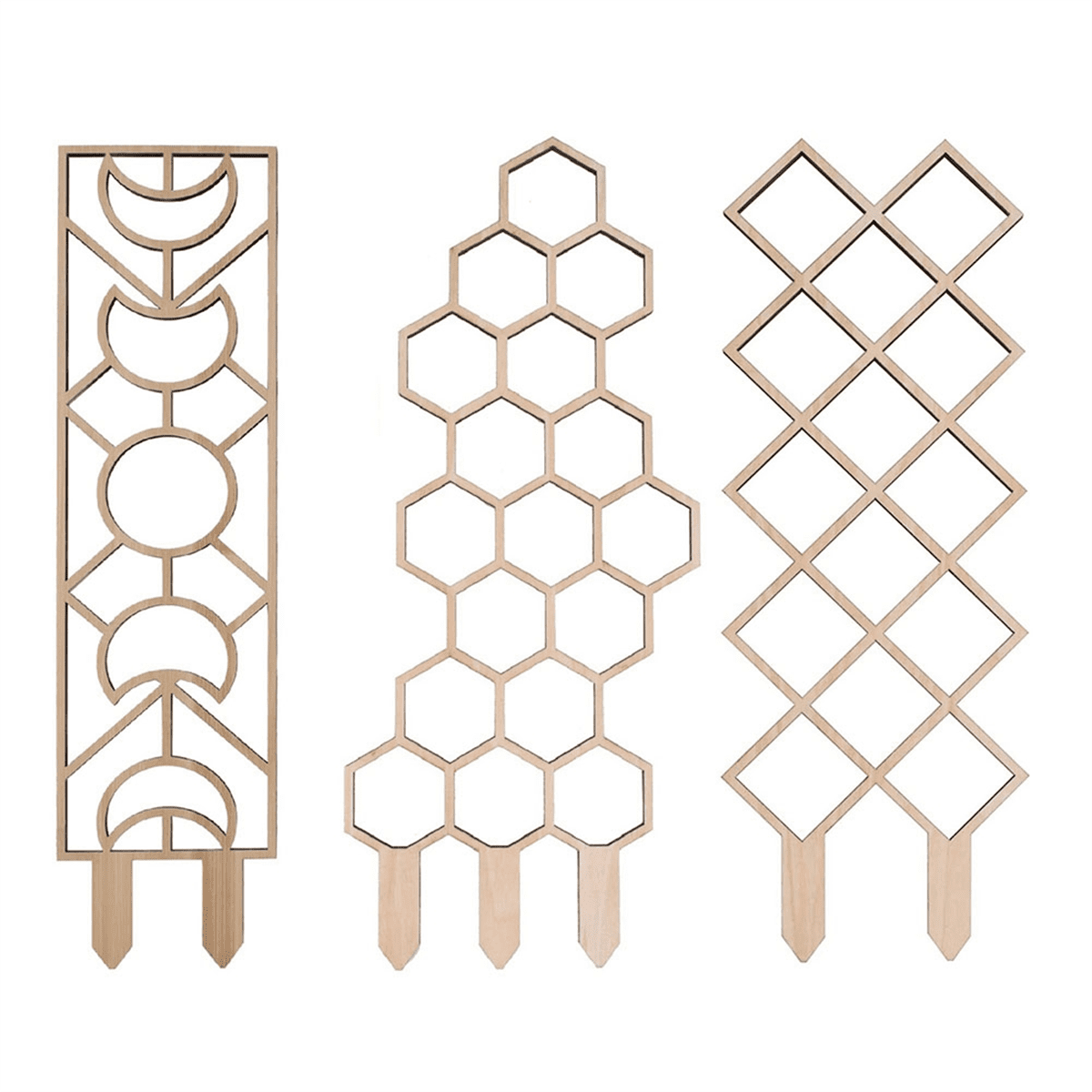 3PCS Wooden Honeycomb Plant Climbing Stand Lattice Horticultural ...