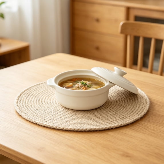 3PCS Woven Placemats, 13" Round Boho Hand-Woven Linen Placemats ...