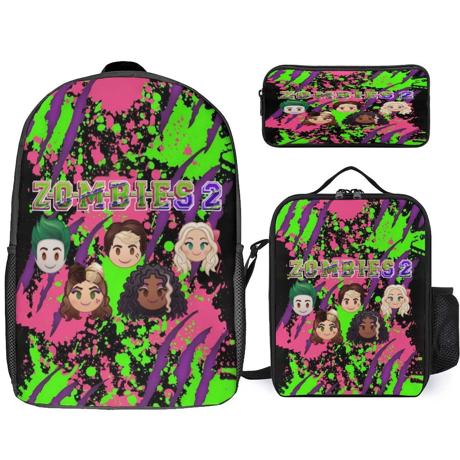 3PCS Zombie Character Backpack Set Large Capacity Bookpacks With Lunch ...