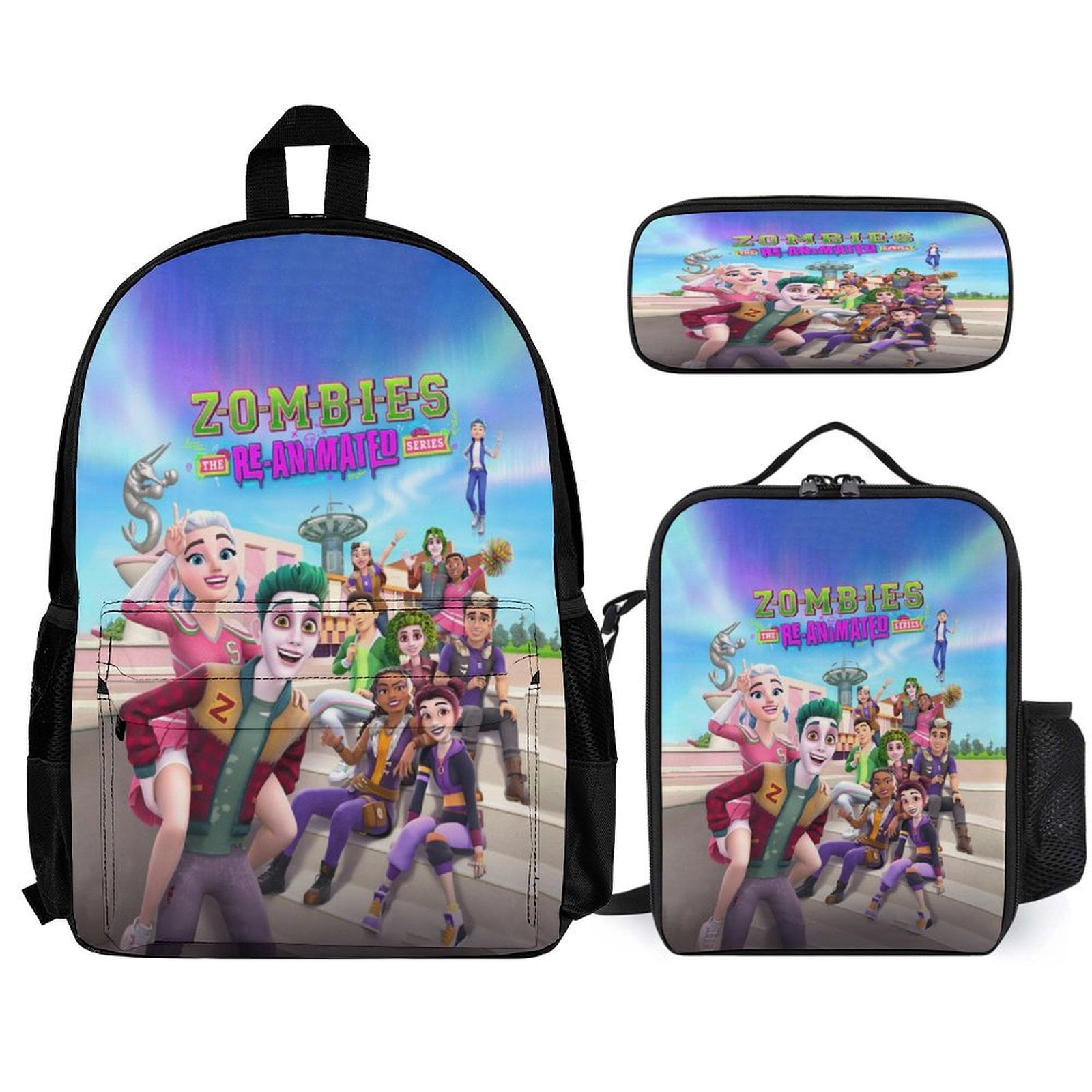 3PCS Zombie Character Backpack Set With Front Pocket Large Capacity ...