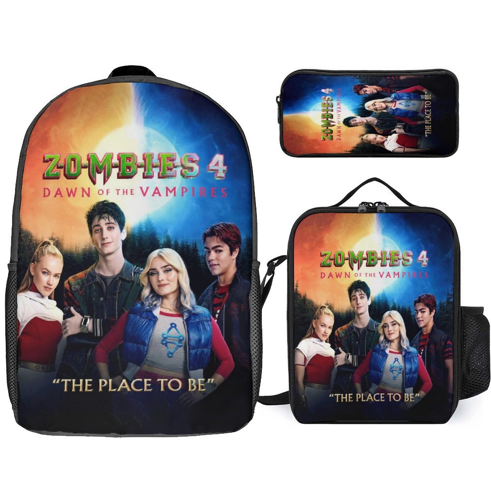 3PCS Zombio Character Backpack Set Large Capacity Bookpacks With Lunch ...