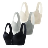 3PCS/set Wire-Free Front Closure Bra for Women Plus Size Solid Color ...