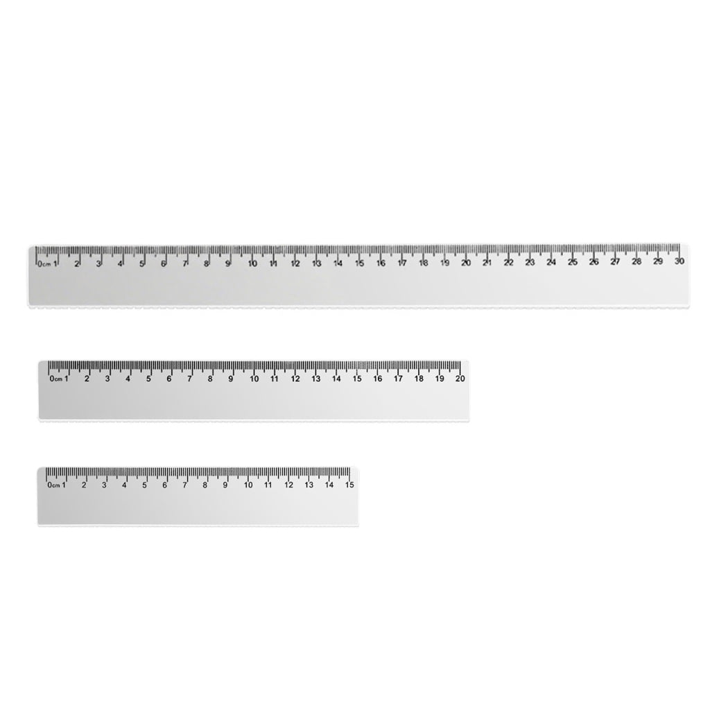3PCs Clear Measuring Tools Rounded Corners Transparent Ruler For Adults ...