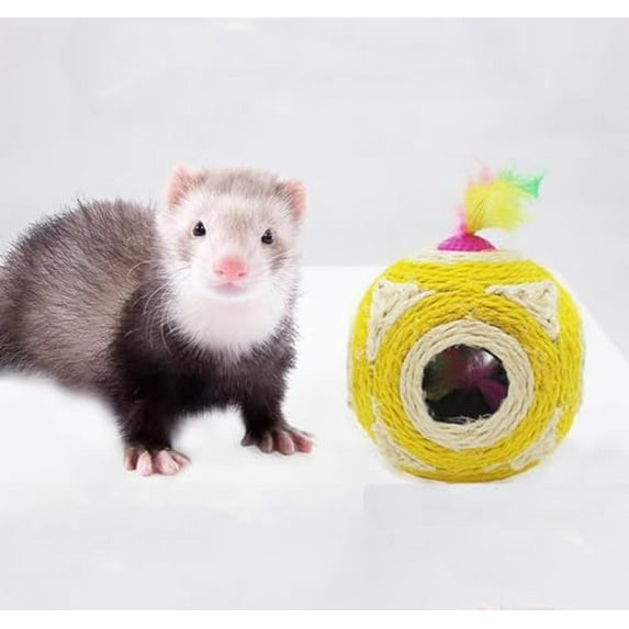 3PCs Ferret Toys Interactive Natural Sisal Fiber Scratching Toys Small ...