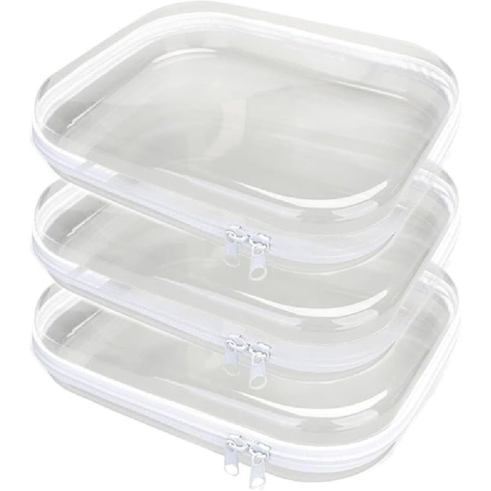 3PCs zippered transparent cases for snacks, portable waterproof ...