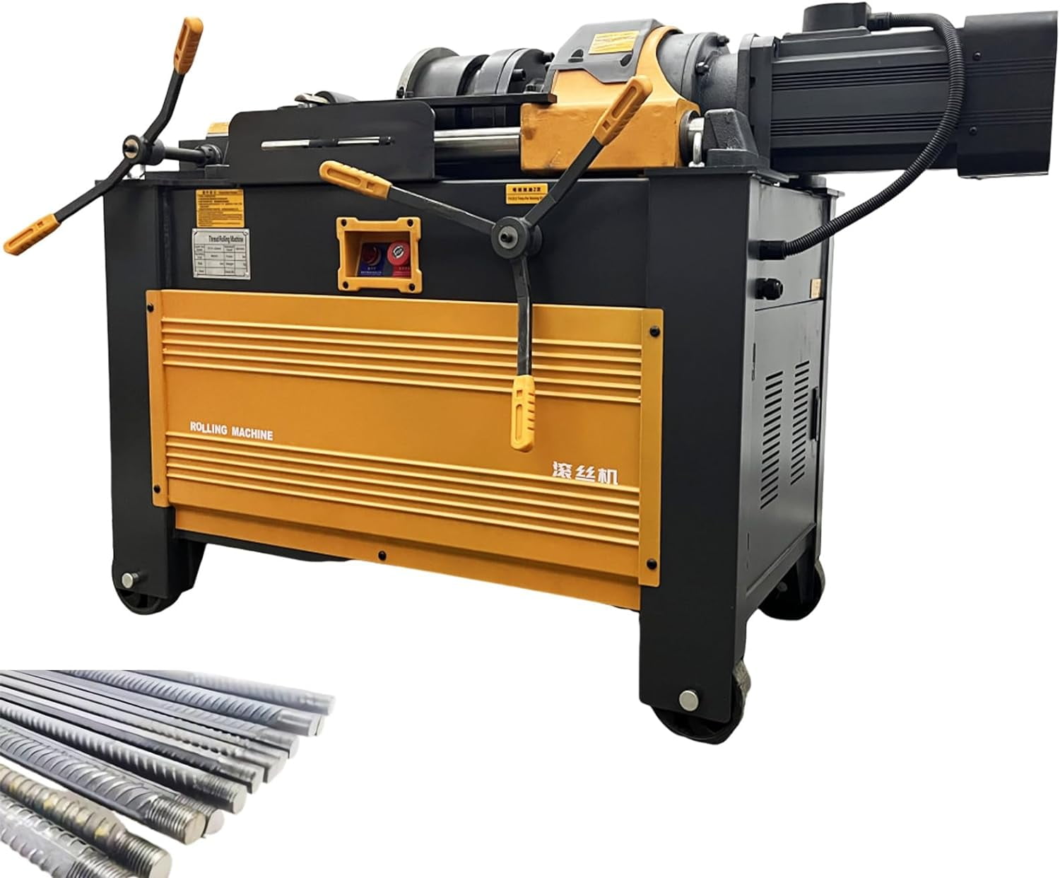 3PH 0.6"-1.6" Fully Automatic Rolling Machine Steel Bar Straight Thread ...