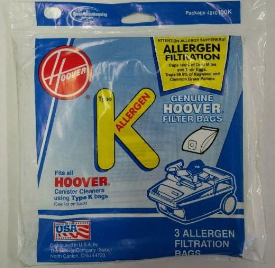 3PK, Compatible with Hoover K MICRO SPIRIT CANISTER, PAPER BAGS ...