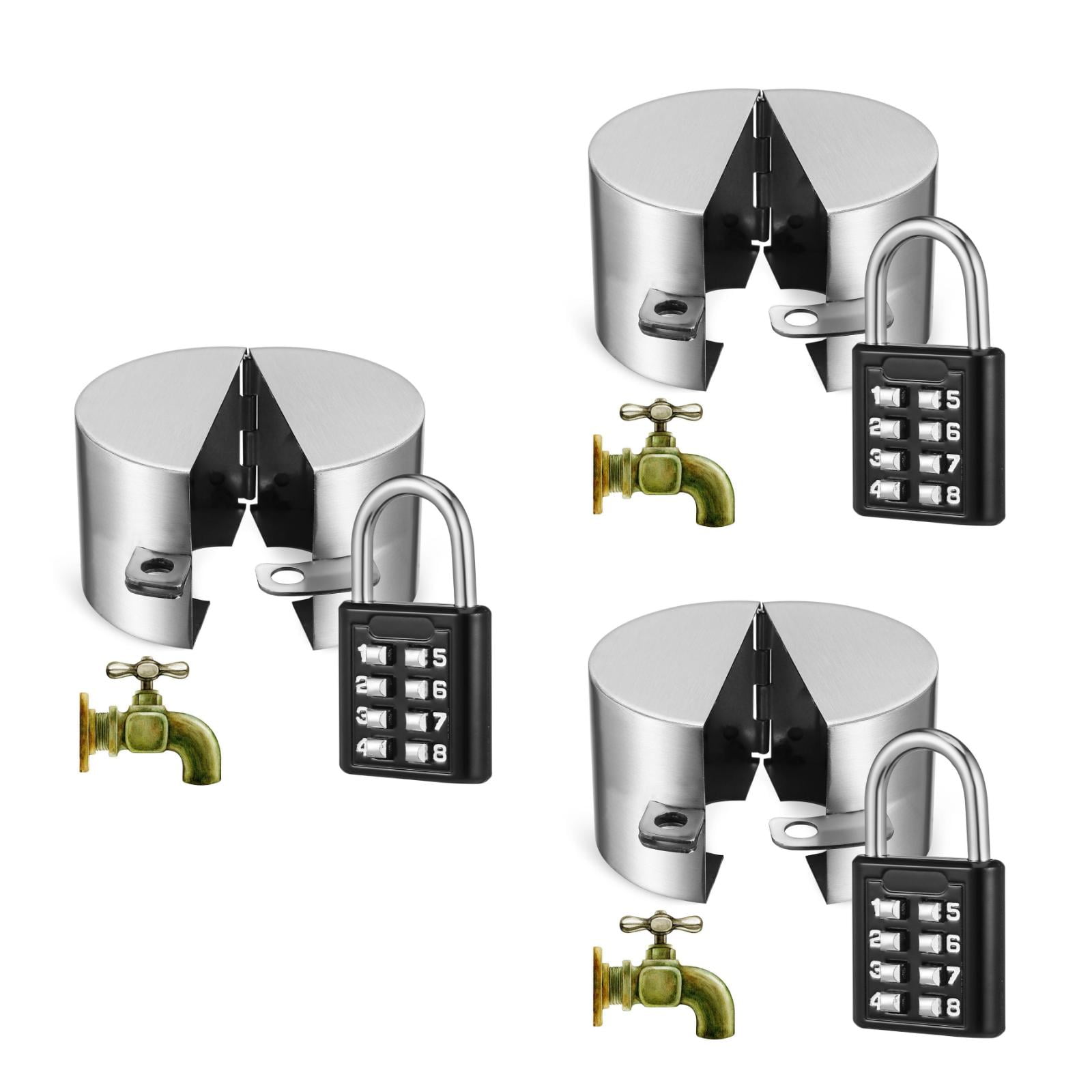 YEAHIBABY Outdoor Water Spigot Lock Stainless Steel Easy Installation ...