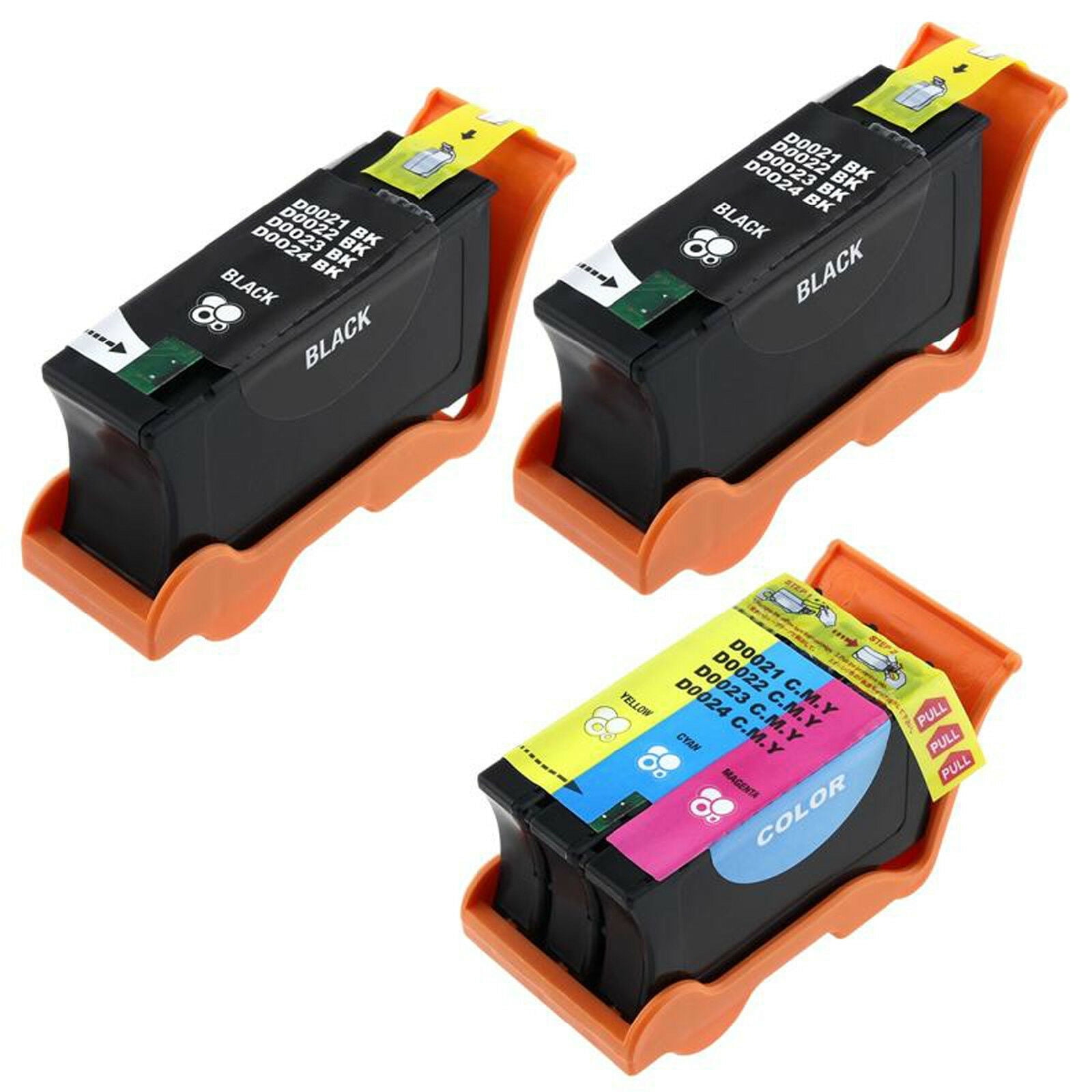 3PK High-Yield Black Tri-Color Ink Cartridge for Dell 21 22 23 24 ...