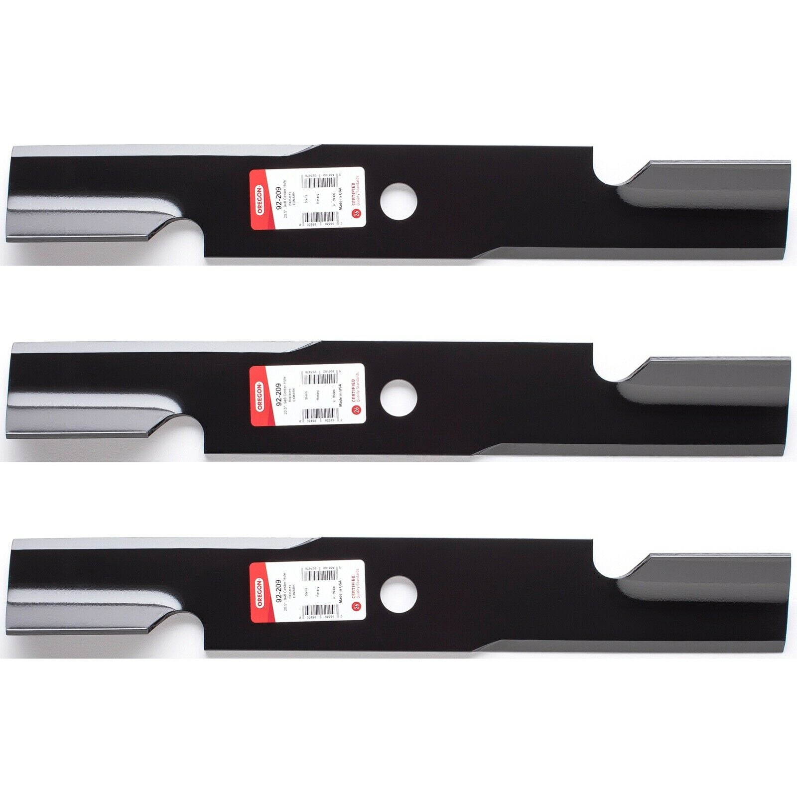 3PK Oregon 92-209 High Lift Blades for Exmark 60” Turf Tracer X-Series ...