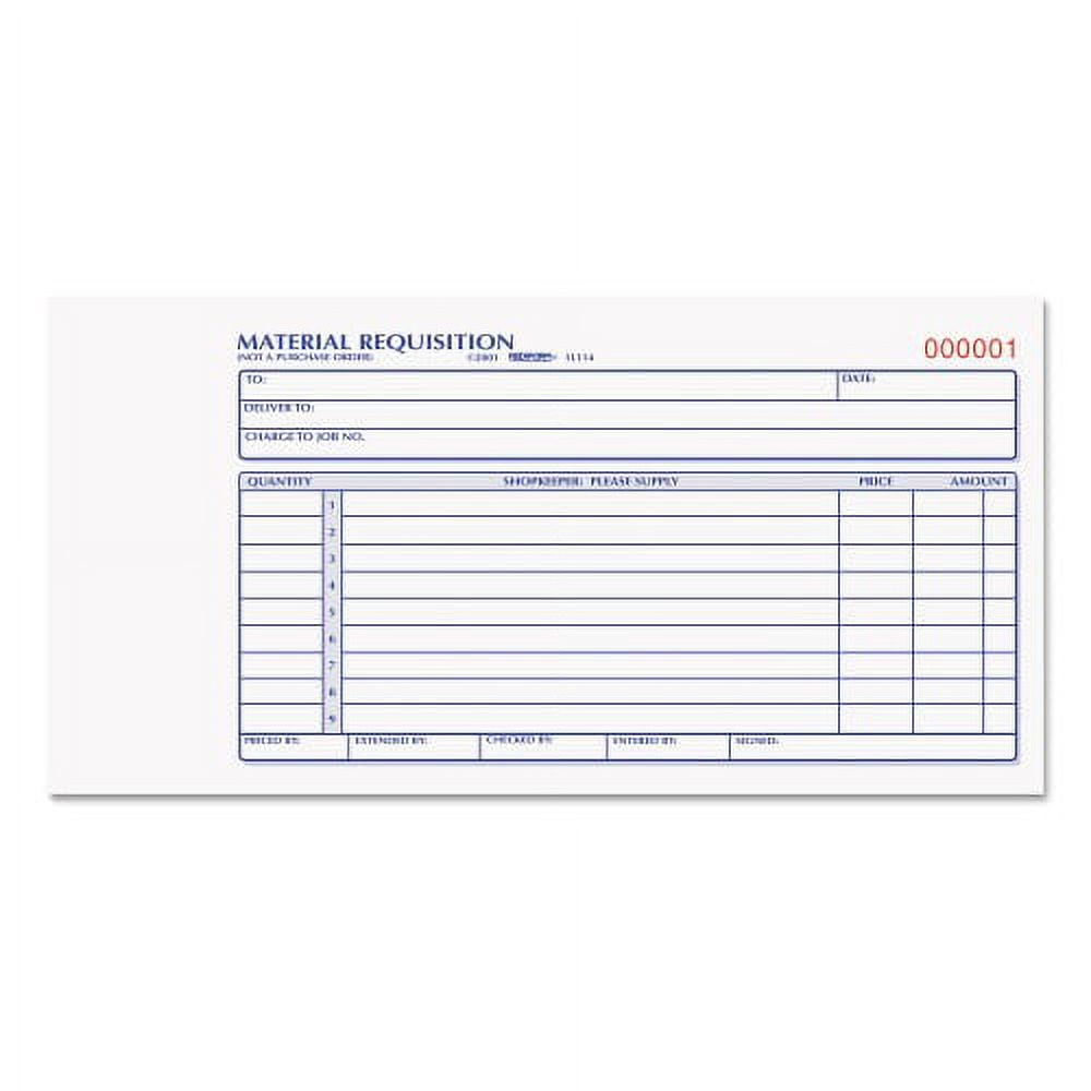 3PK Rediform Material Requisition Book, Two-Part Carbonless, 7.88 x 4. ...