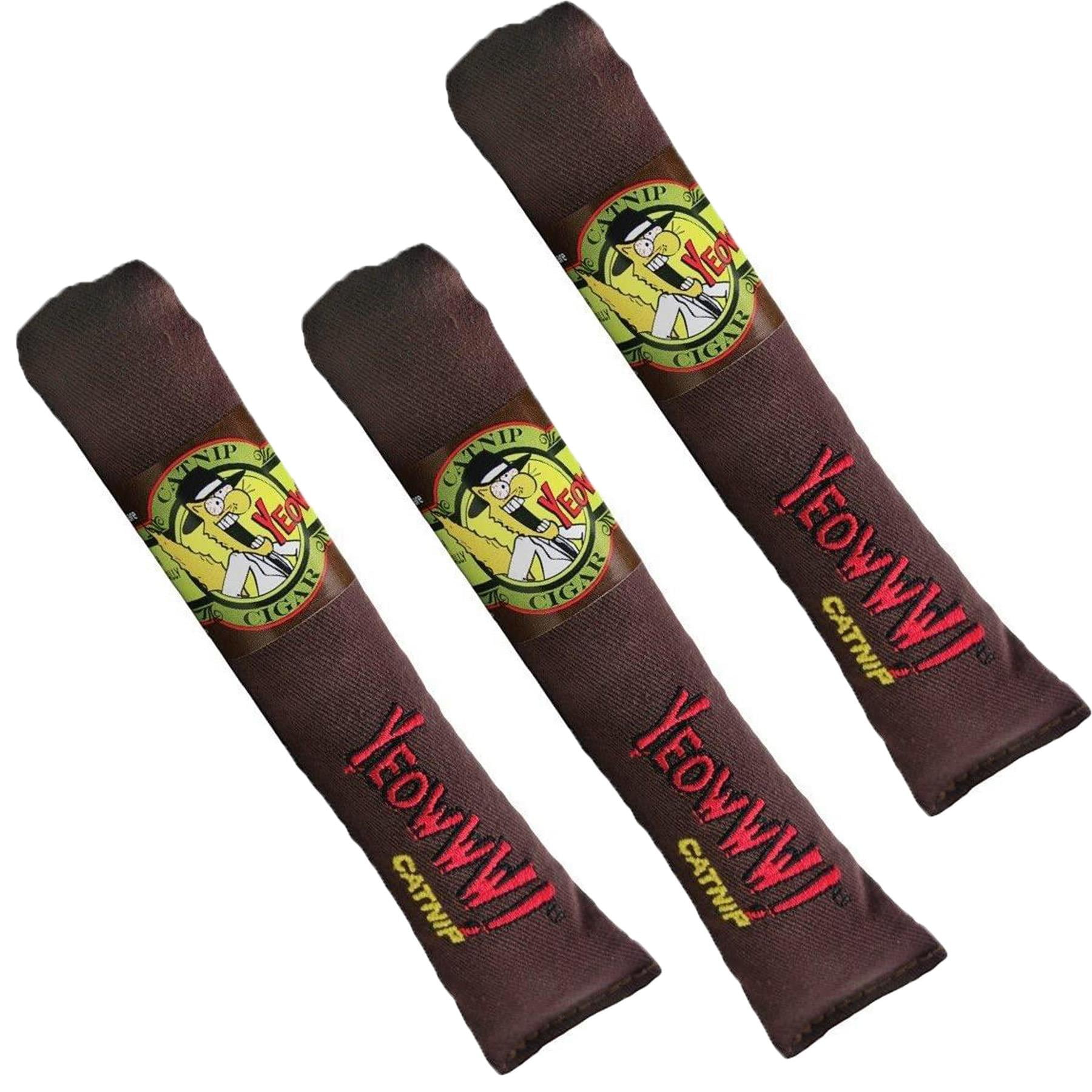3PK Yeow Interactive Cat Kitten Brown Cigar With Catnip Cat Play Toy ...