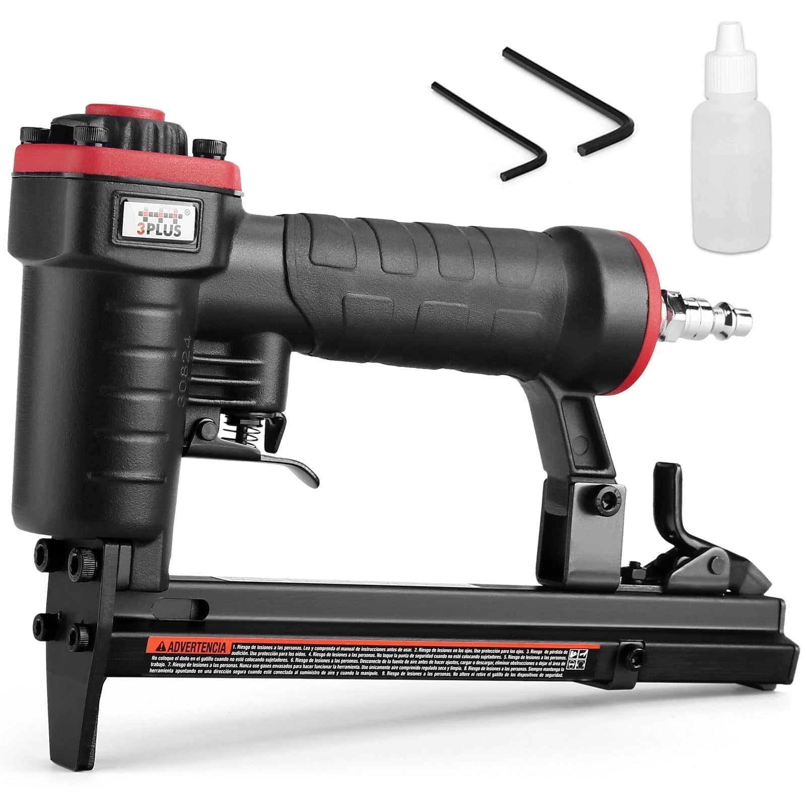 3PLUS H7116SP 22 Gauge 3/8-inch Crown Pneumatic Upholstery Staple Gun ...