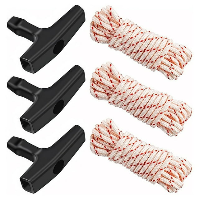 3Pack 10 Ft X 9/64in(3.5mm) Pull Cord Rope with StarterHandle, Braided ...