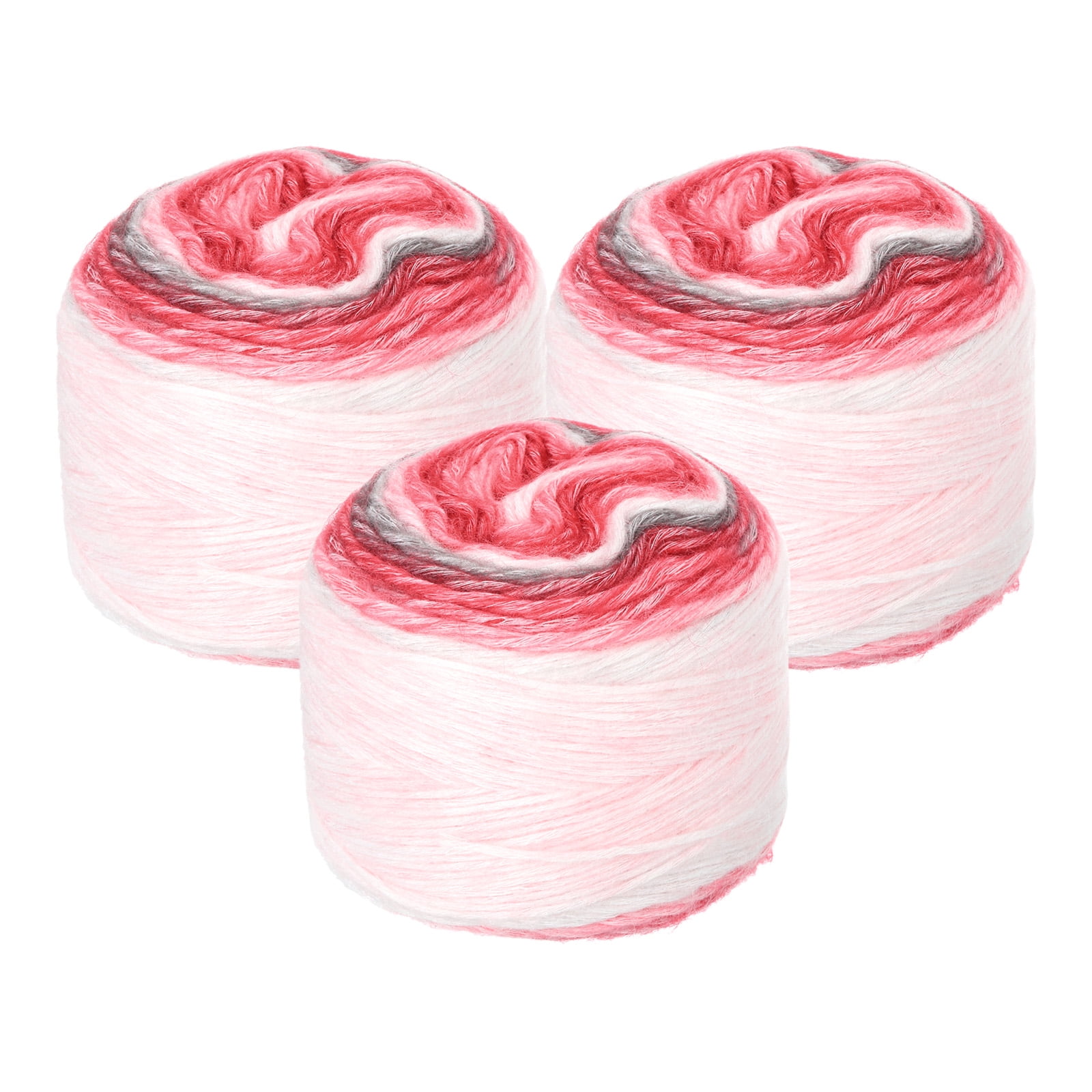 3Pack 100g Gradient Cake Cotton Yarns Soft Rainbow Yarn Mixed Dark Red ...