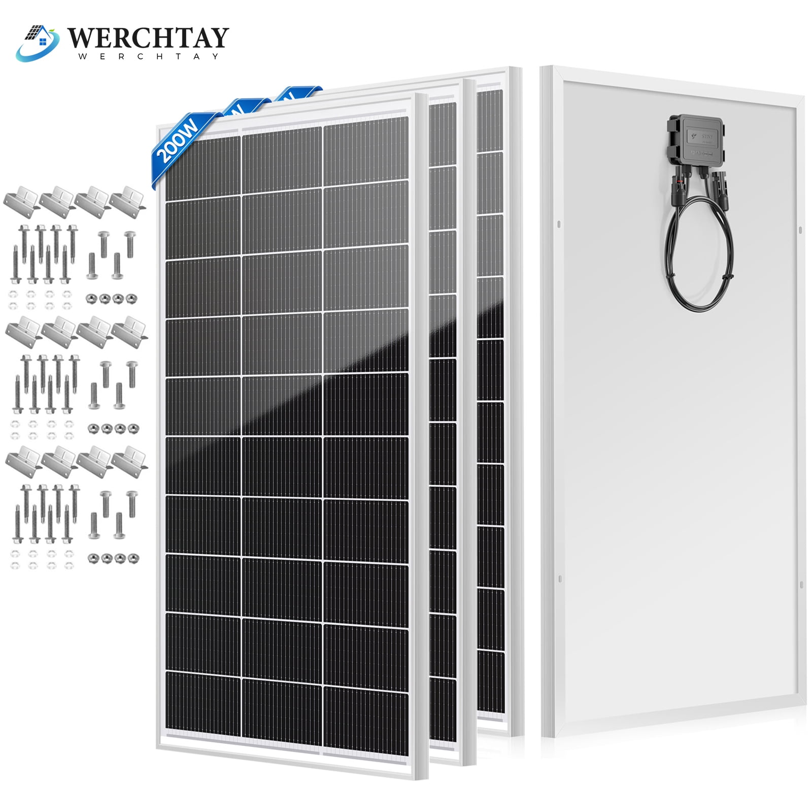 3Pack 200W N-Type 18BB Monocrystalline Solar Panel, High Efficiency ...