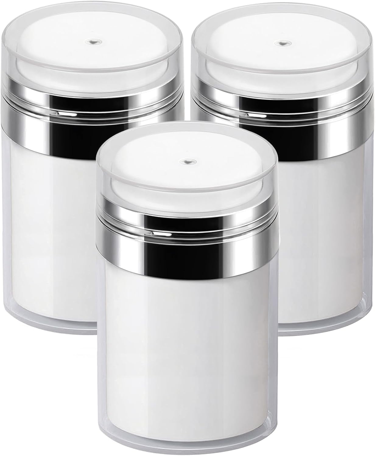 3Pack 3.5Oz Airless Pump Jars Lotion Container, Pump Bottle Dispenser ...