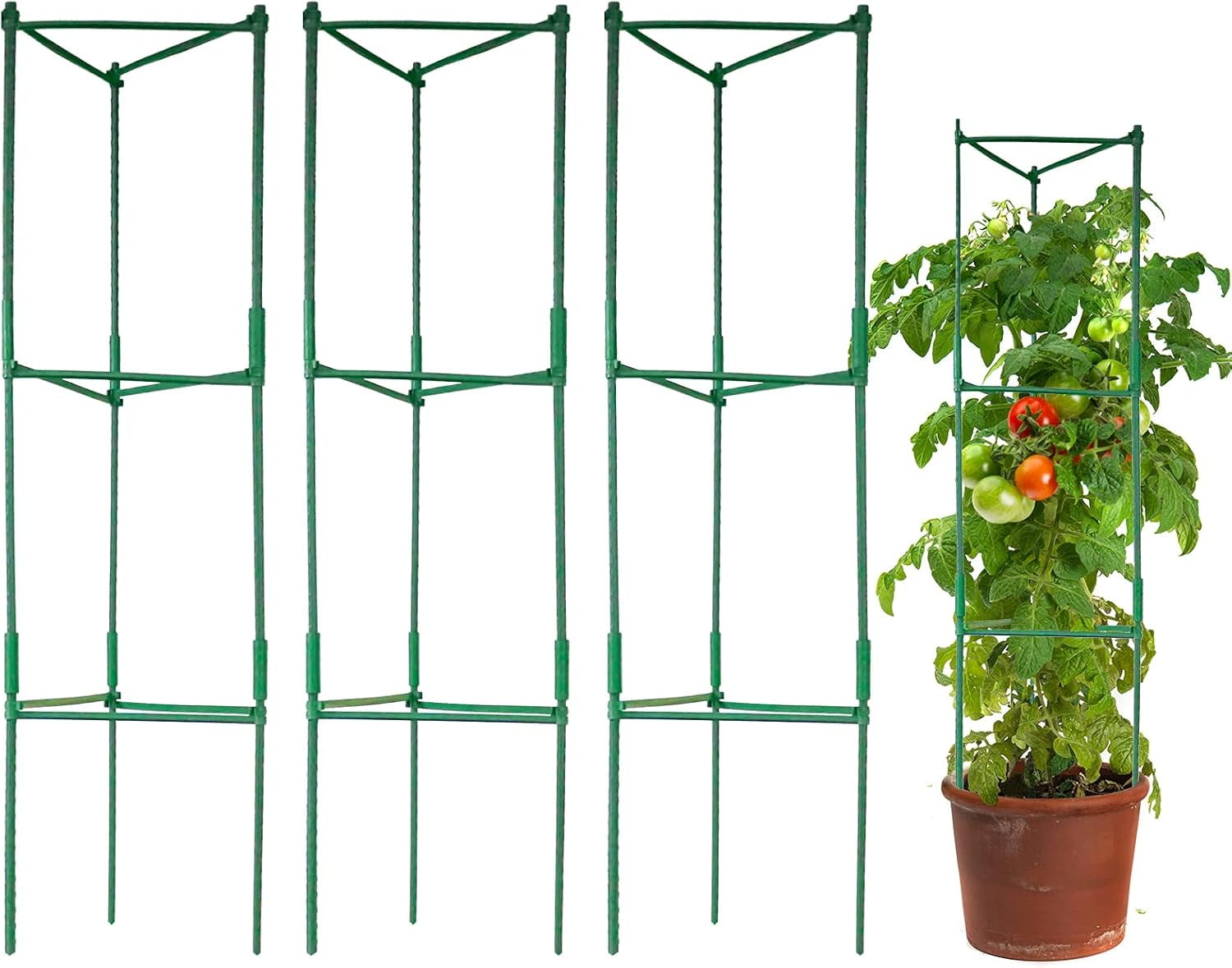 3Pack 48Inch/4ft Tomato Cages Garden Plant Stakes for Outdoor/Indoor ...
