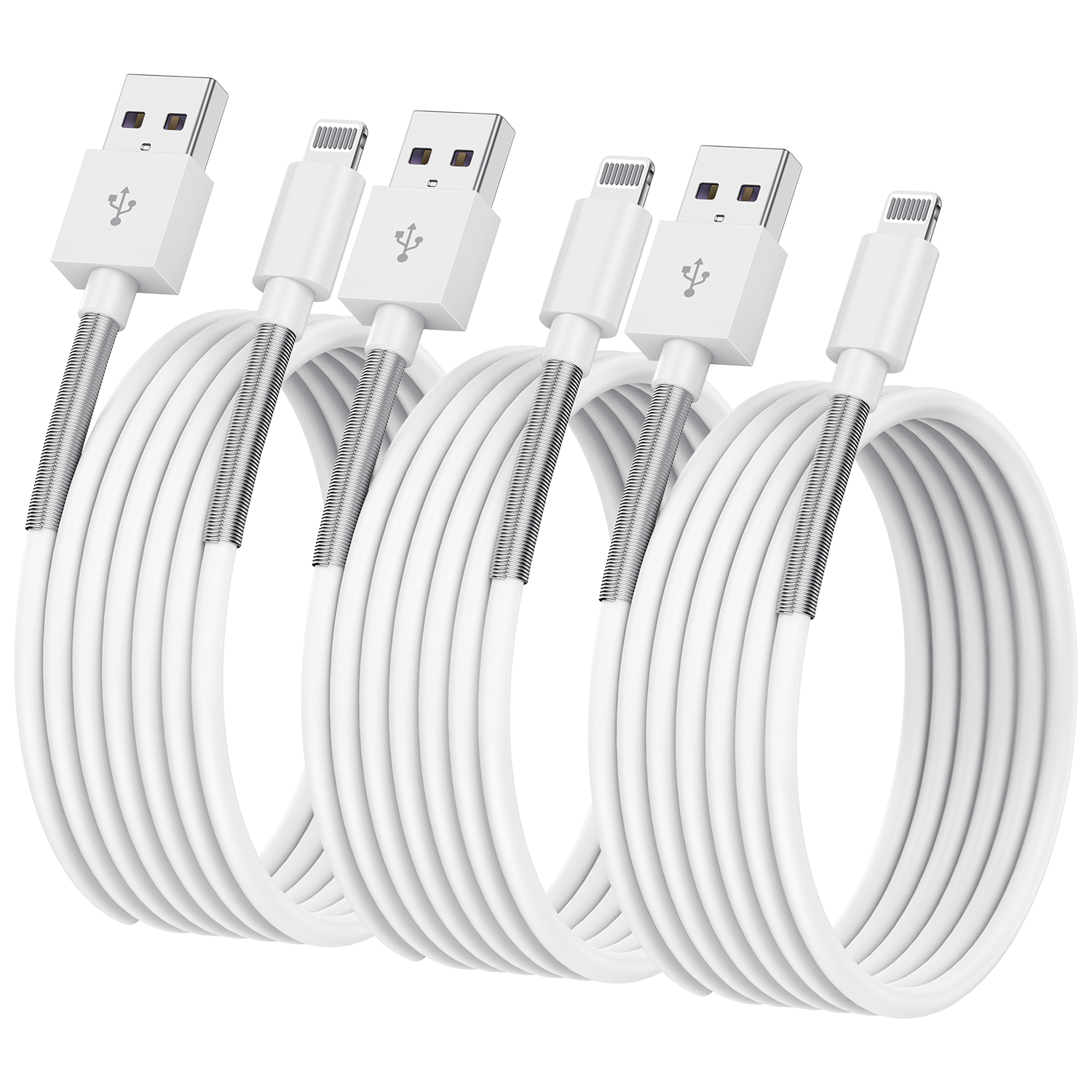 LAX Gadgets Extra Long, Apple MFi Certified Nylon Lightning to USB ...
