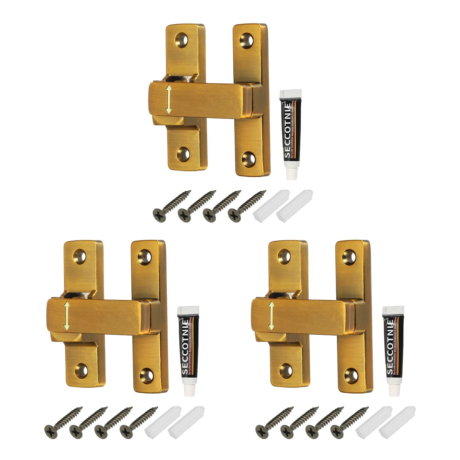 3Pack 90/180 Degree Positioning Gate Latch, Zinc Alloy Flip with Handle ...