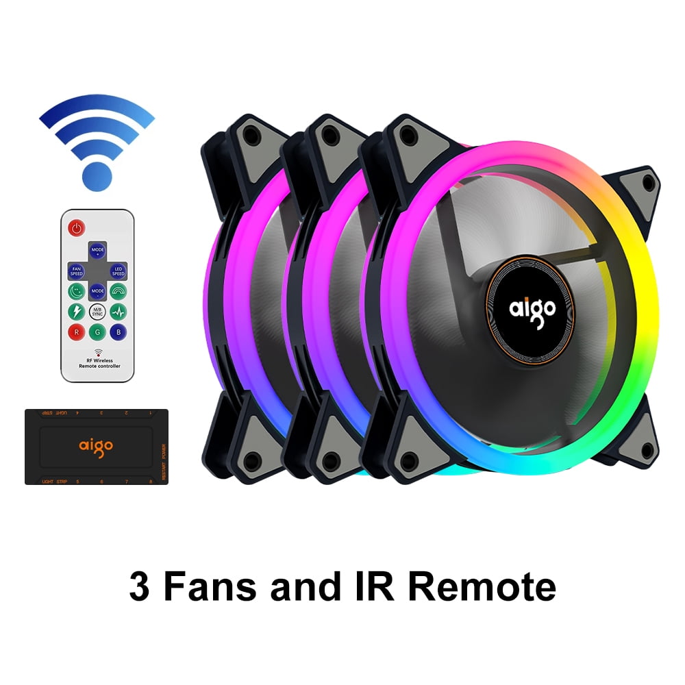 3Pack Aigo R12 Pro PC Case Cooling Fan ARGB Lighting 120mm Computer ...