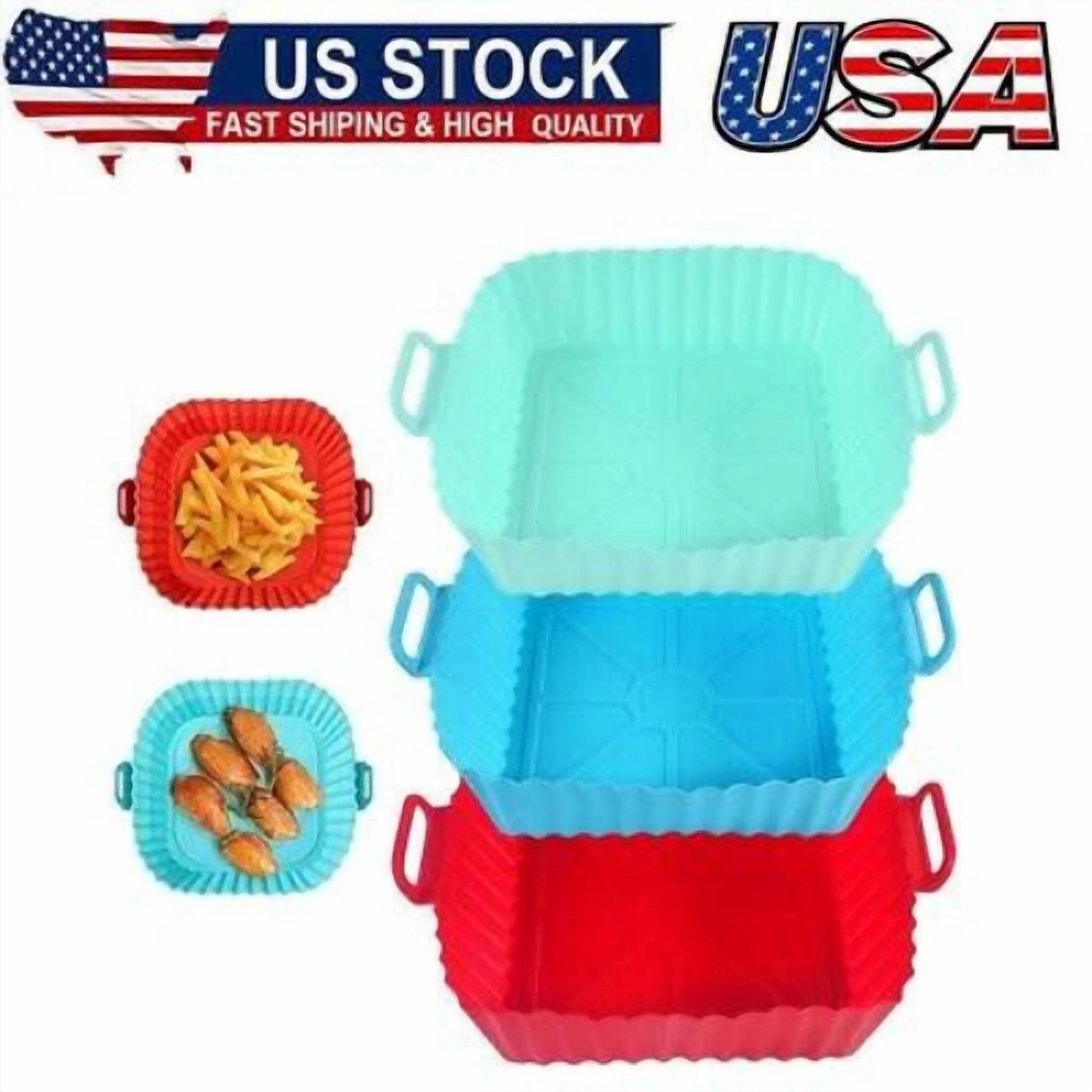 3Pack Air Fryer Silicone Liners 8Inch Air Fryer Silicone Pot Reusable ...